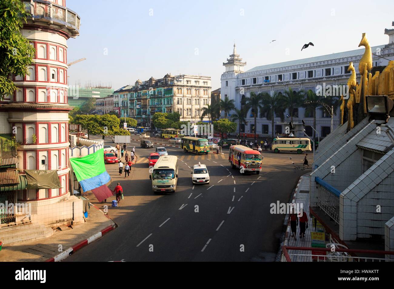 Myanmar, Yangon State, Yangon, downtown Stock Photo - Alamy