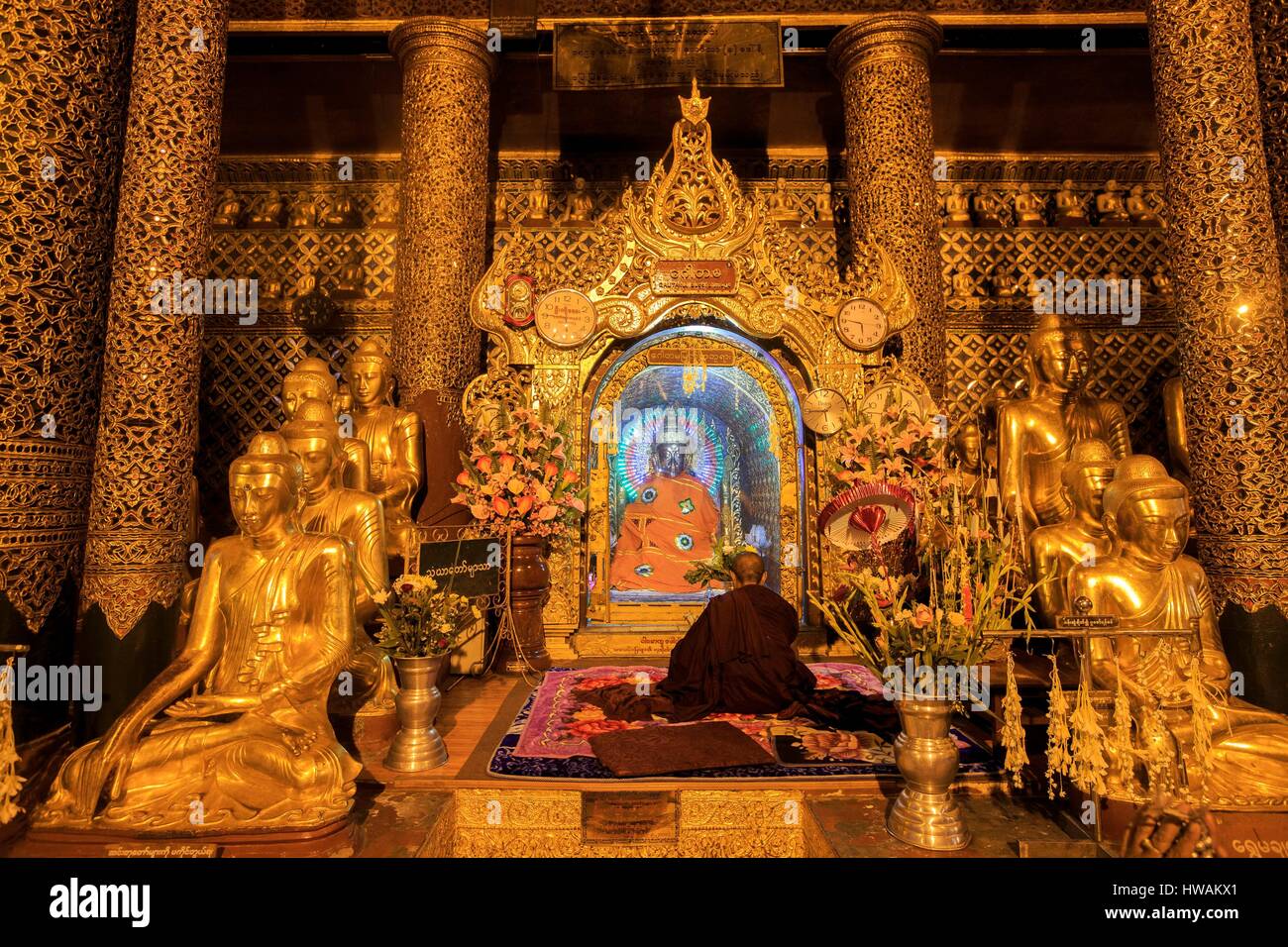 Myanmar, Yangon State, Yangon, Shwedagon Pagoda Stock Photo - Alamy