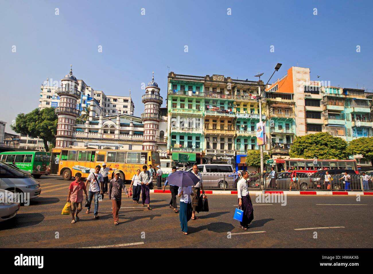 Myanmar, Yangon State, Yangon, colonial buildings Stock Photo - Alamy