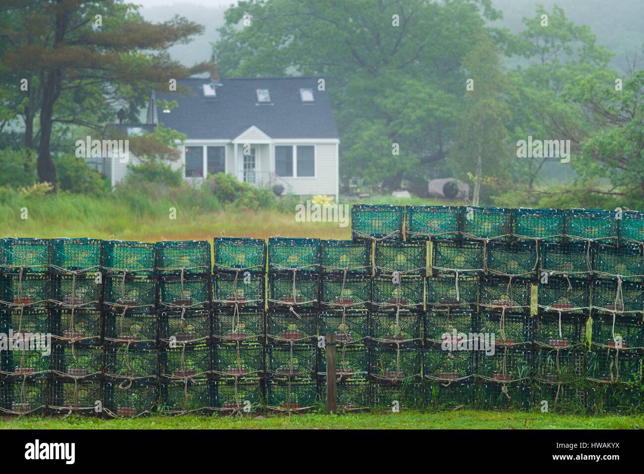 United States, Maine, Goose Rocks Beach, lobster traps Stock Photo - Alamy