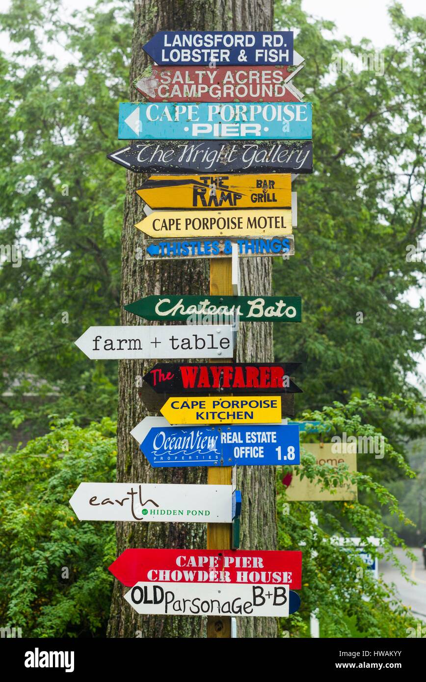 United States, Maine, Kennebunkport, town signage Stock Photo - Alamy