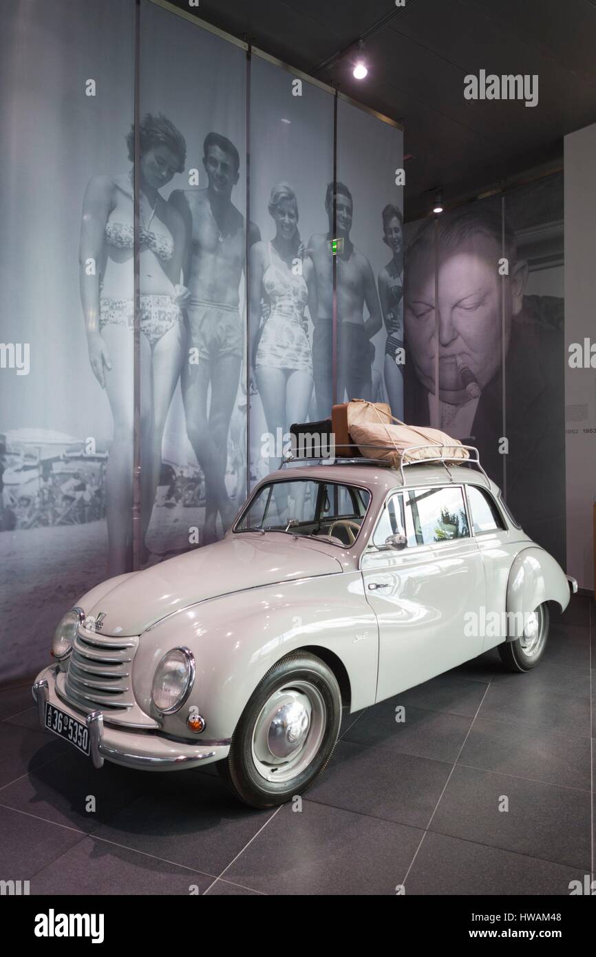 Germany, Bavaria, Ingolstadt, Audi car company museum, interior, 1955 ...