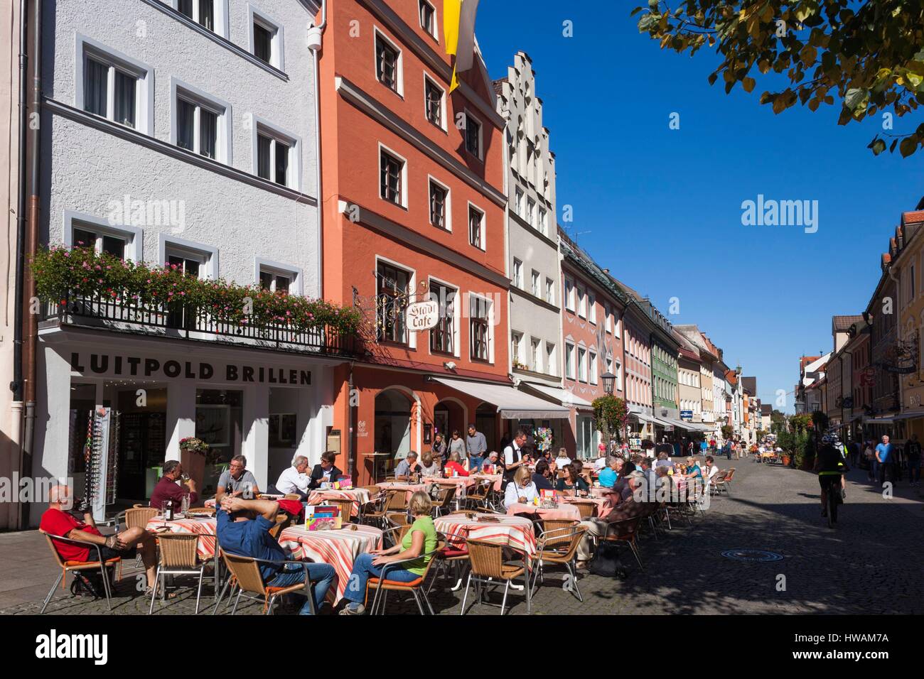 Germany, Bavaria, Fussen, Reichenstrasse, pedestrian street Stock Photo ...