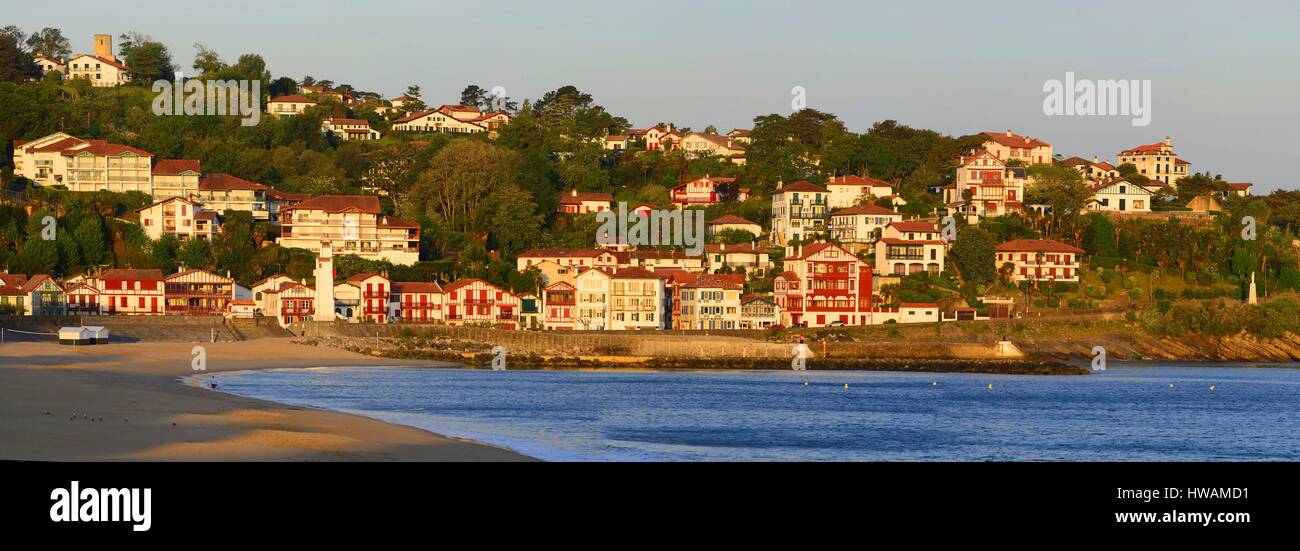 France, Pyrenees Atlantiques, Ciboure, Saint Jean de Luz beach Stock ...