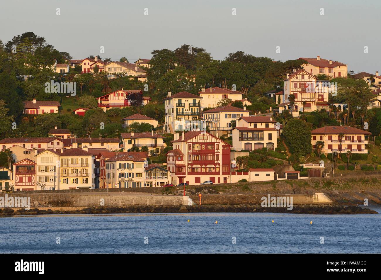 France, Pyrenees Atlantiques, Ciboure, Saint Jean de Luz beach Stock ...