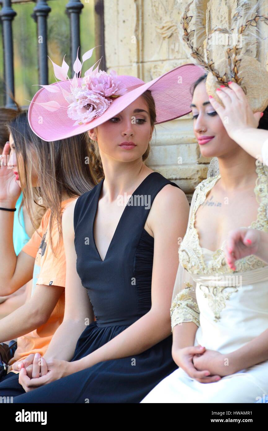 Andalusian girls with traditional outfit High Resolution Stock ...