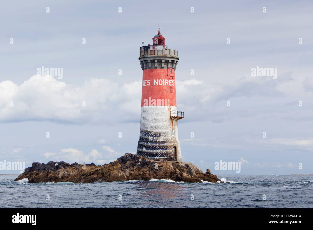 France, Finistere, Le Conquet, Lighthouse Pierres Noires Stock Photo ...
