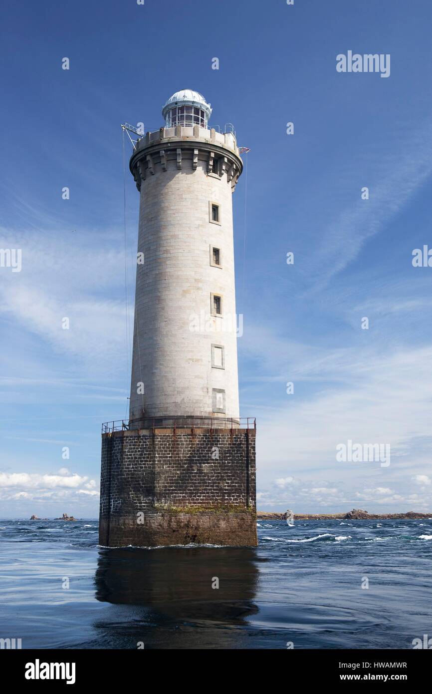 France, Finistere, Archipelago Mullein, Lighthouse Kereon is built on ...