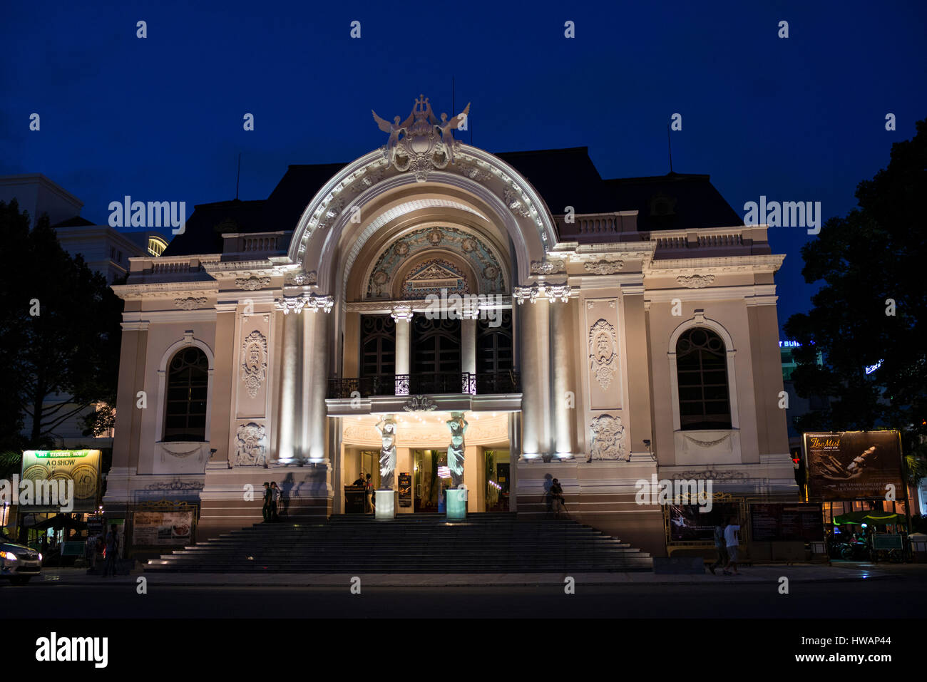 Saigon Opera House at night Stock Photo - Alamy