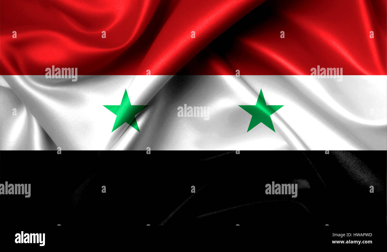 Flag of Syria against the background of the old retro-effect,close up ...