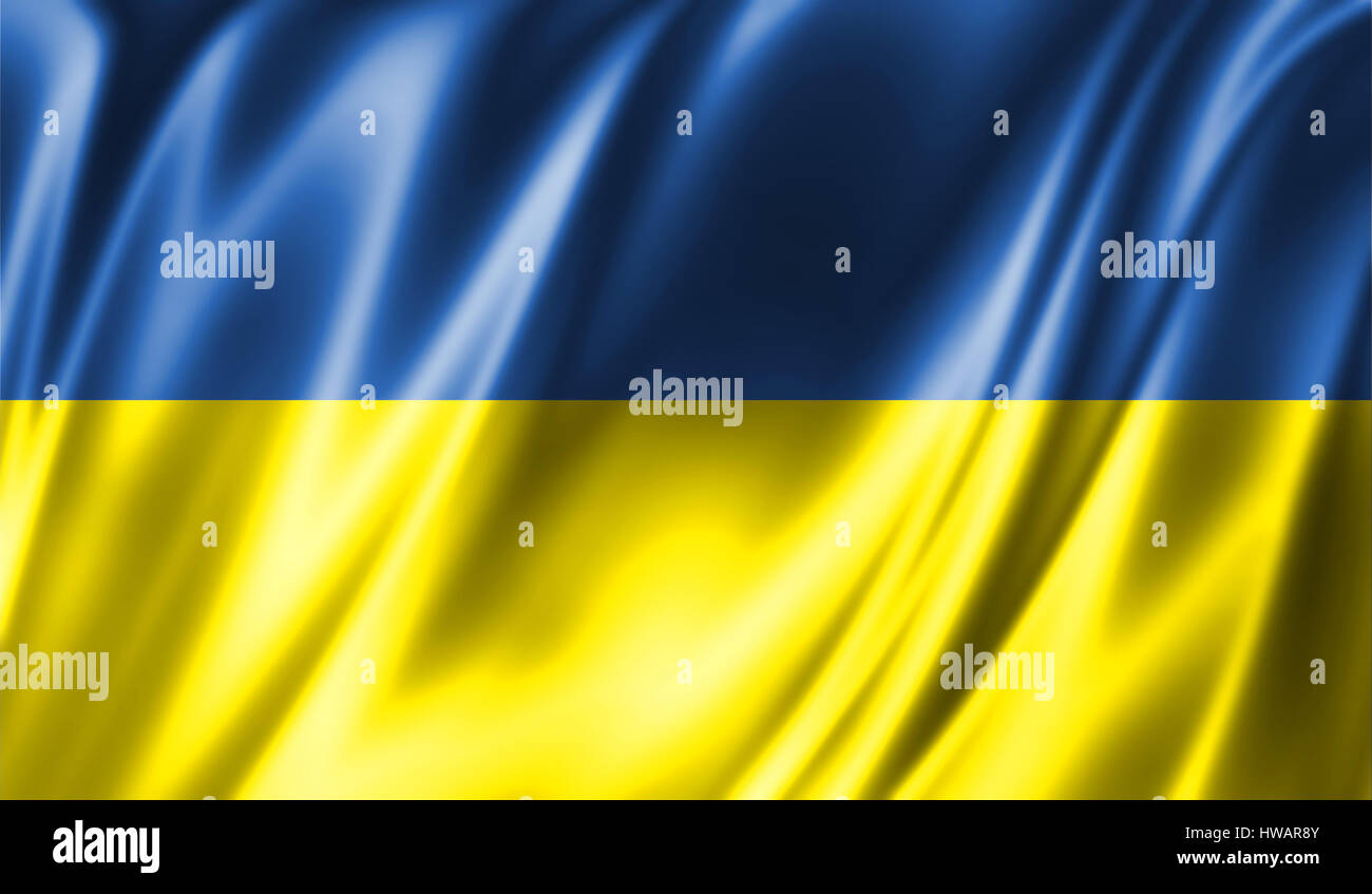 Grunge colorful background, flag of Ukraine. Close-up, fluttering ...