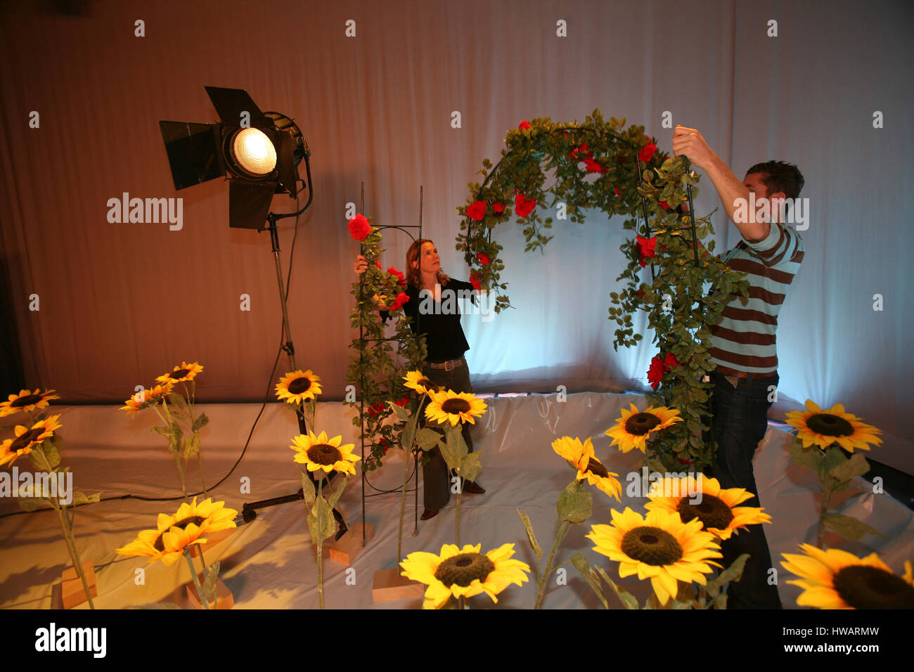 building a set for the TV programme Stock Photo - Alamy