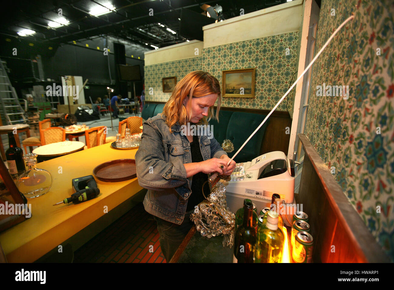 building a set for the TV programme Stock Photo - Alamy