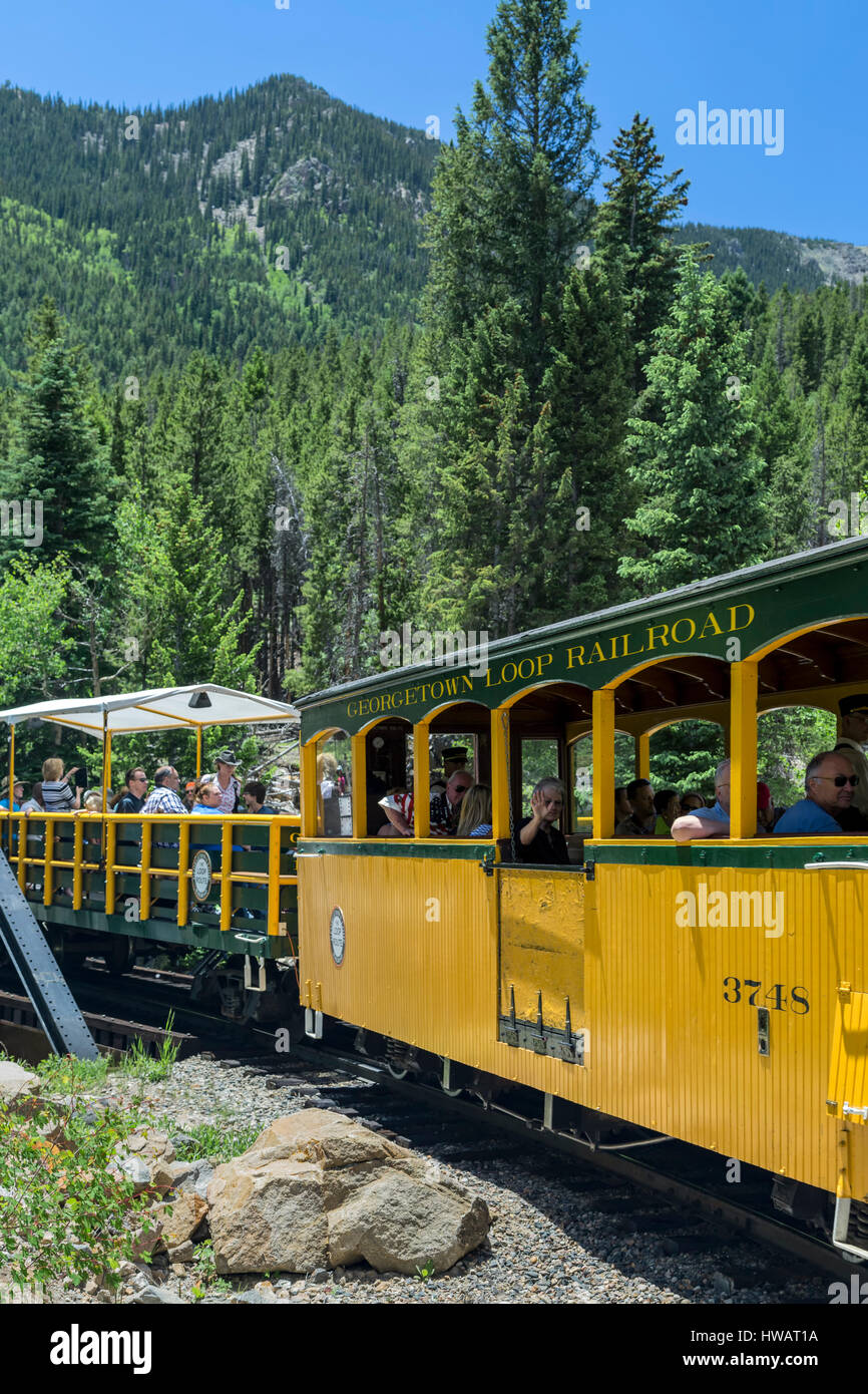 Passenger cars, historic Georgetown Loop Railroad, Georgetown, Colorado ...