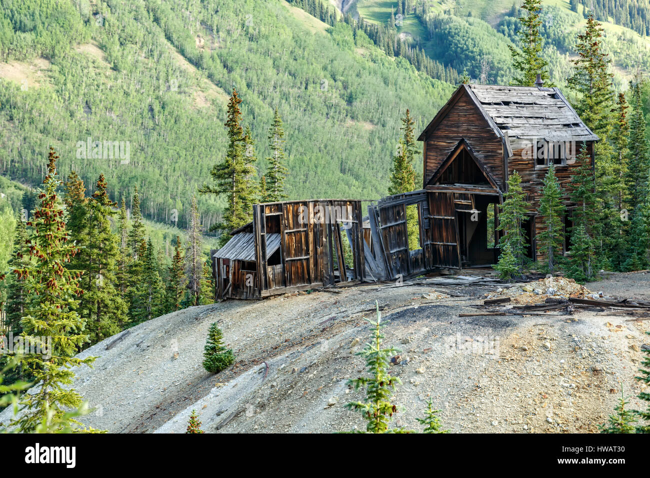Cora Bell Mine ruins, near Ouray, Colorado USA Stock Photo - Alamy
