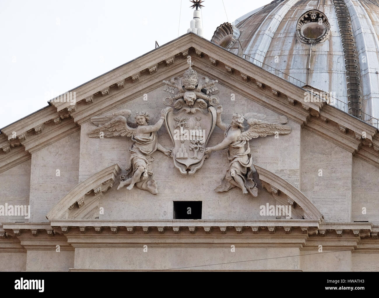 Coat of arms of Pope Alexander VII Chigi on the portal of Sant Andrea ...