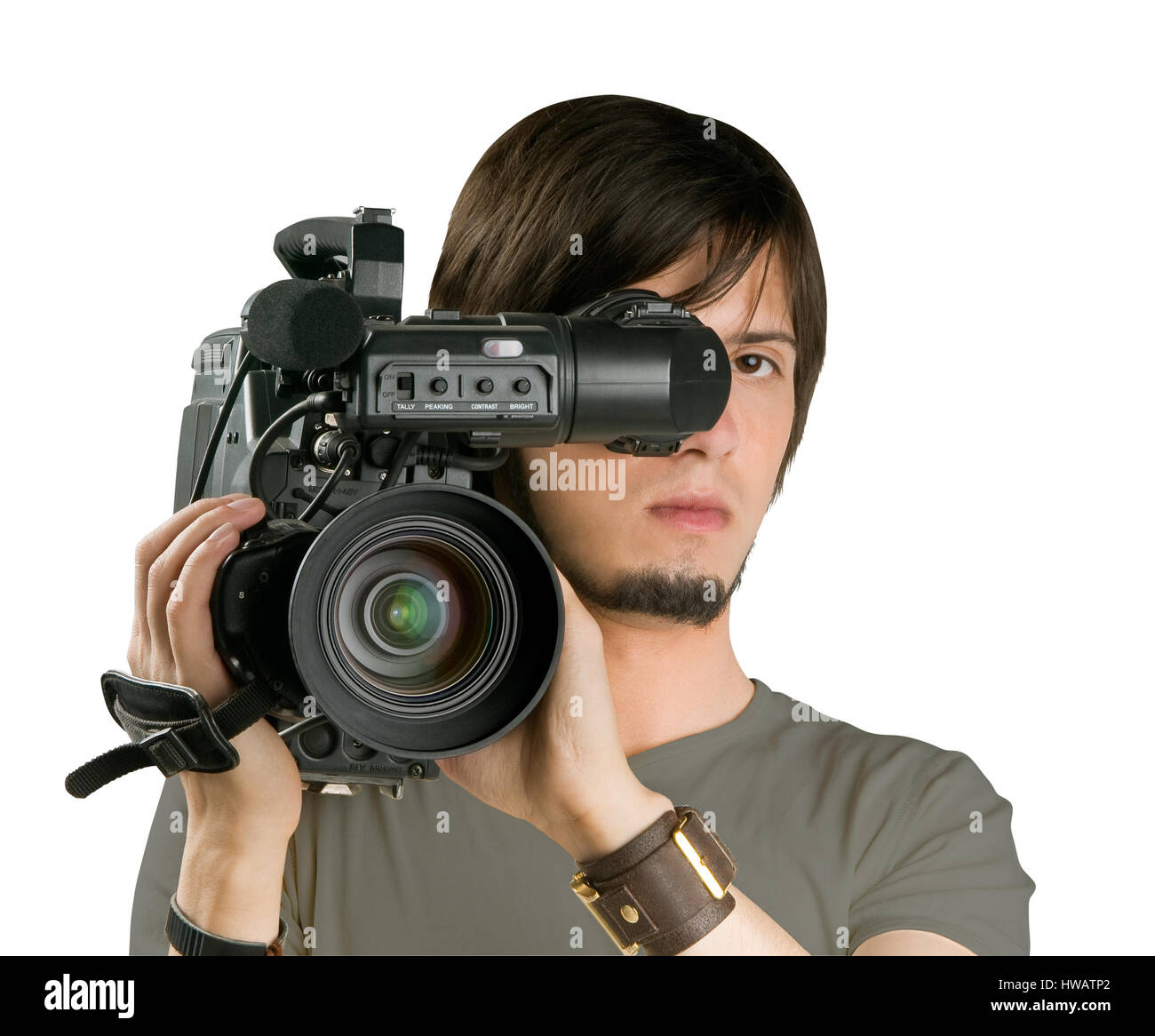 Cameraman, isolated on white background Stock Photo - Alamy