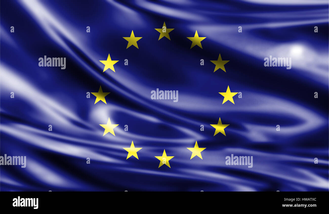 Grunge colorful background, flag of the European Union. Close-up ...