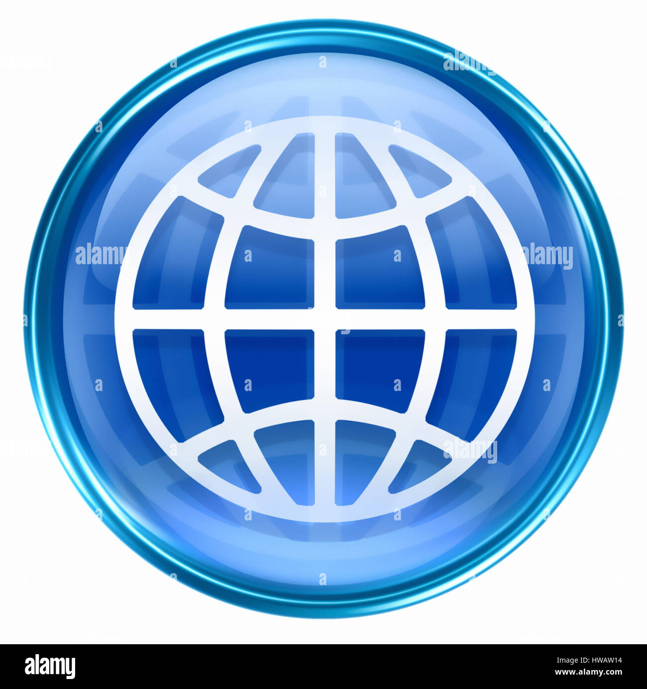 World icon blue, isolated on white background Stock Photo - Alamy