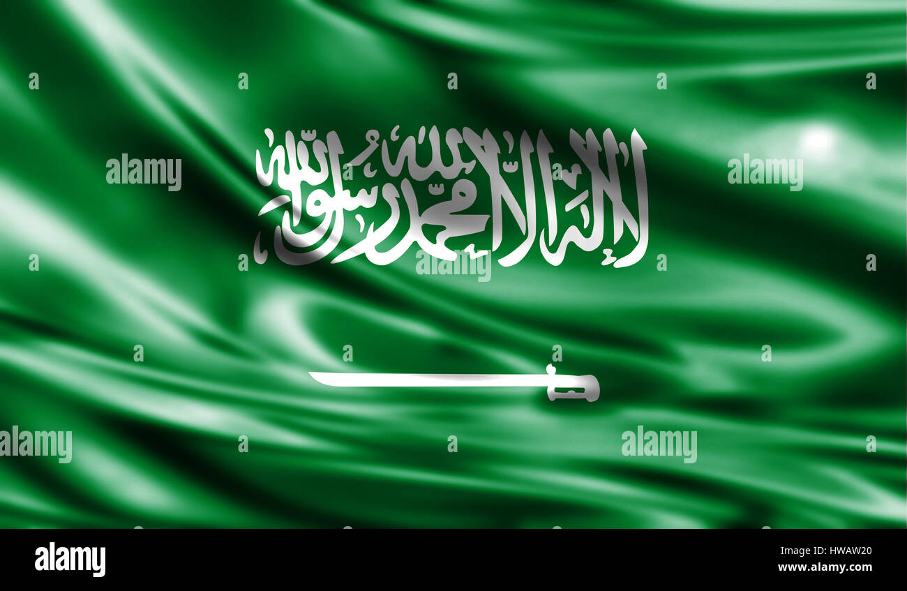 Grunge colorful background, flag of Saudi Arabia. Close-up, fluttering ...