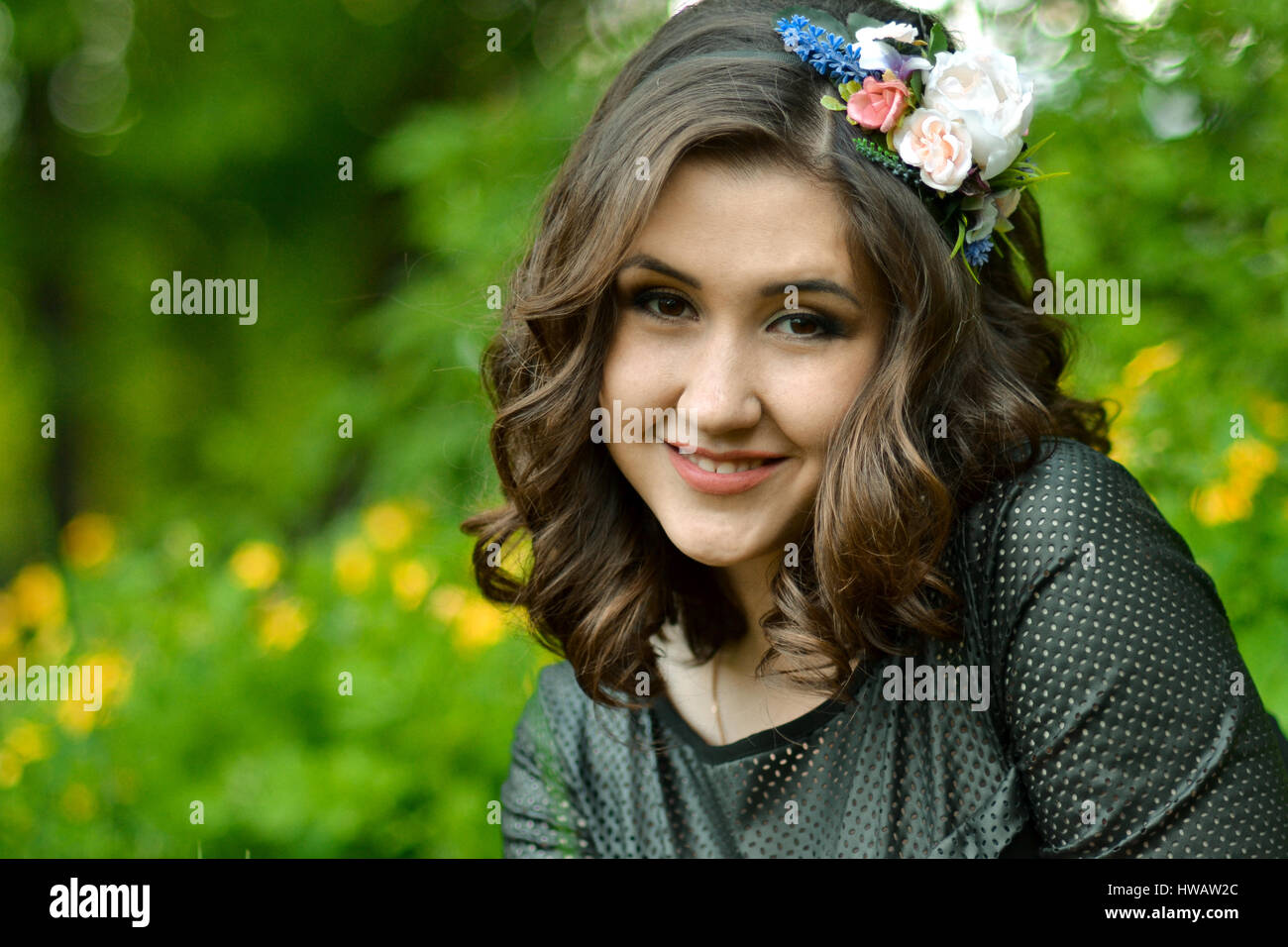 Close-up portrait of very beautiful,attractive,cute,excellent,smiling ...
