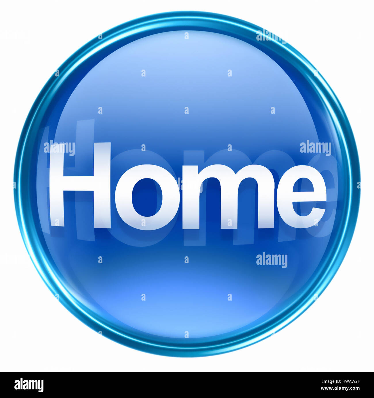 home icon blue, isolated on white background Stock Photo - Alamy