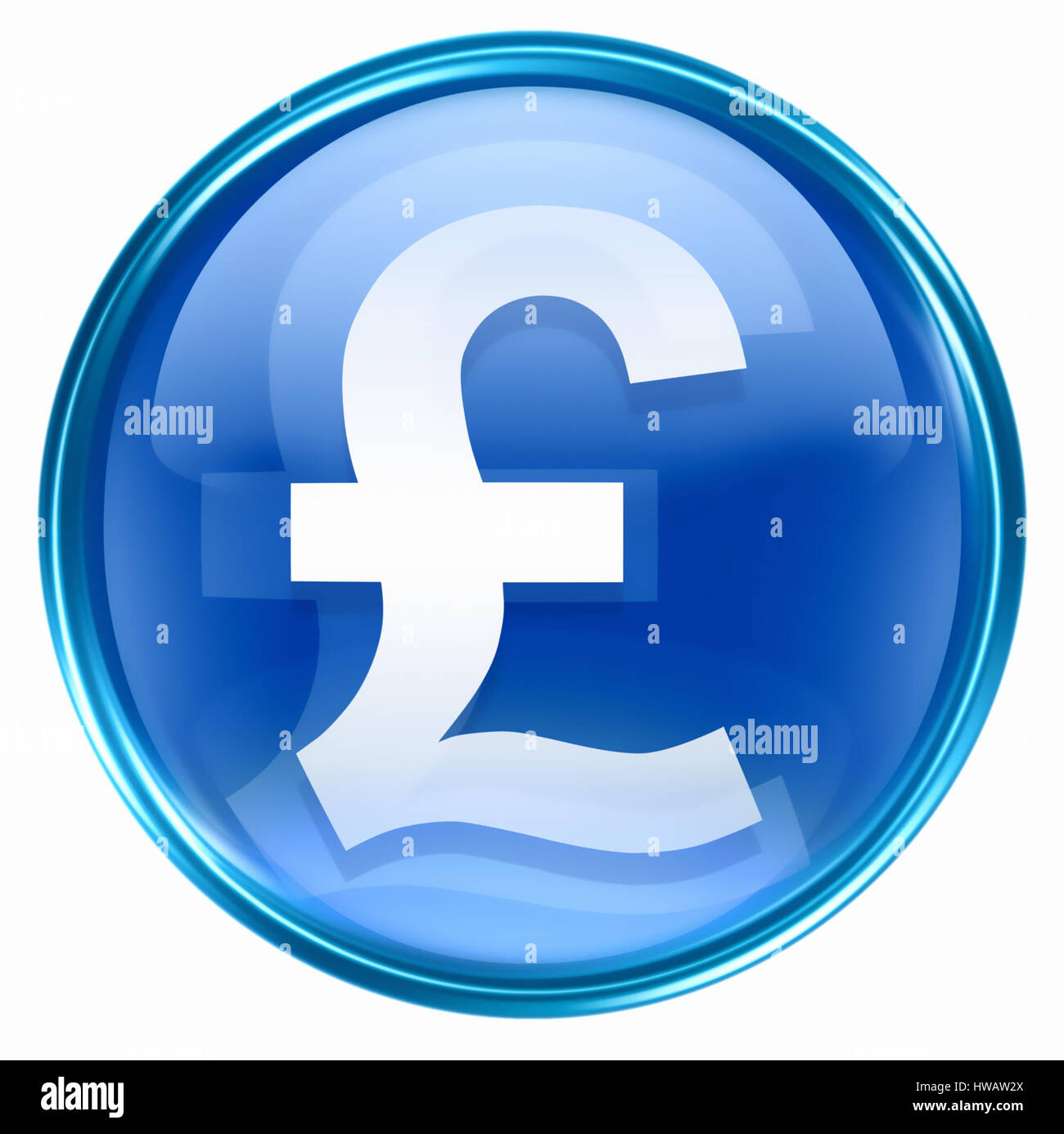 Pound icon blue, isolated on white background Stock Photo - Alamy