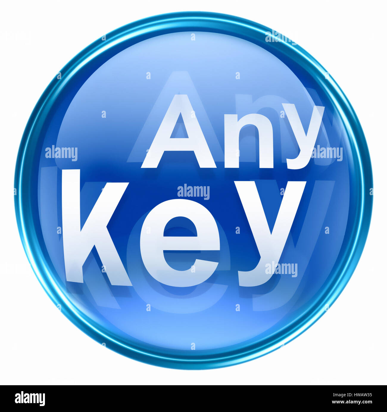 Any Key icon blue, isolated on white background Stock Photo - Alamy