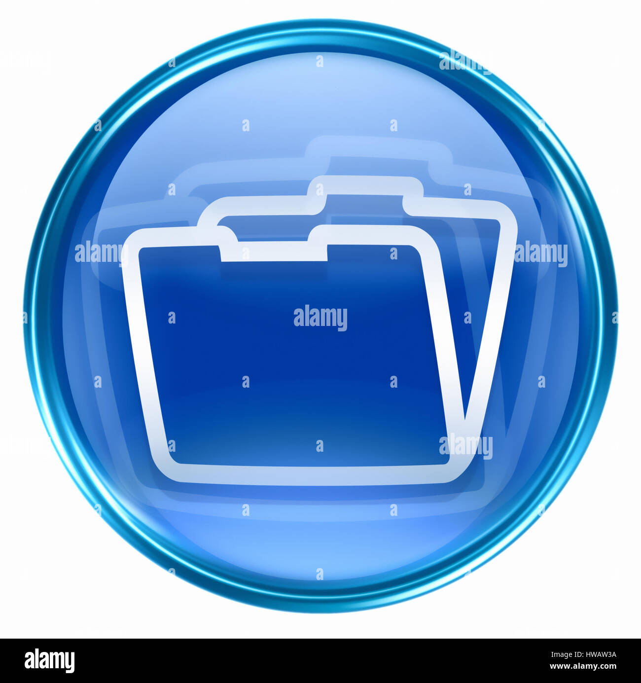 Folder icon blue, isolated on white background Stock Photo - Alamy