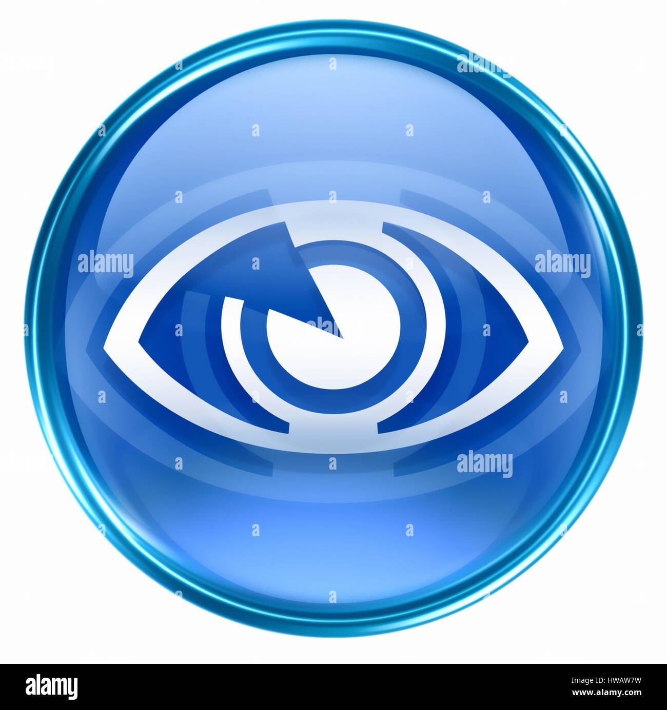 eye icon blue, isolated on white background Stock Photo - Alamy