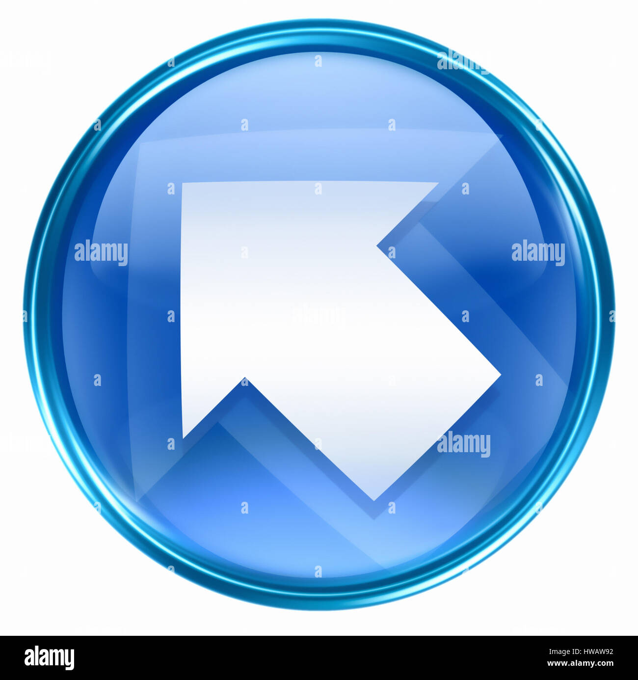 Arrow icon blue, isolated on white background Stock Photo - Alamy