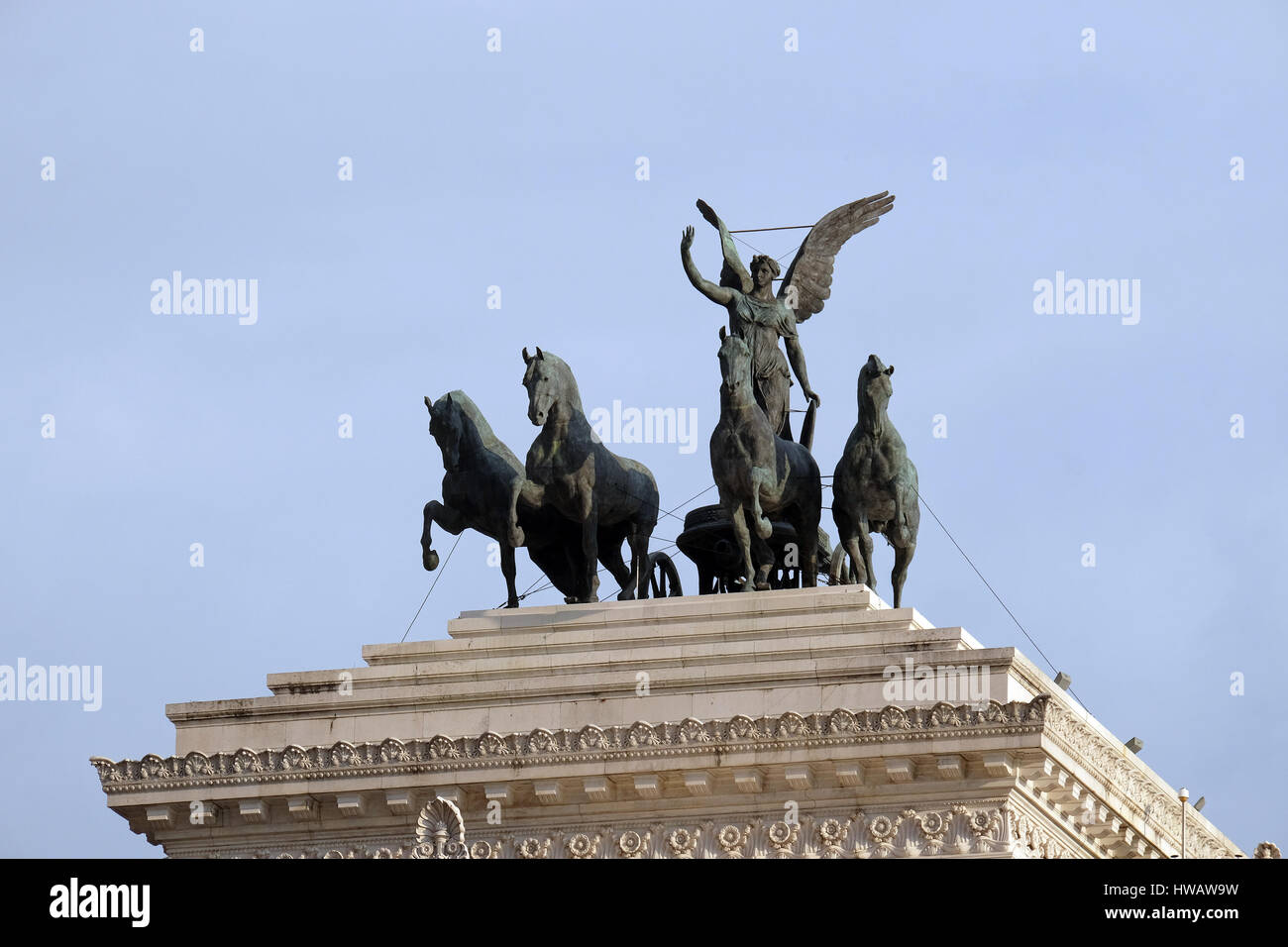 Statue of the goddess Victoria riding on quadriga, National Monument of ...