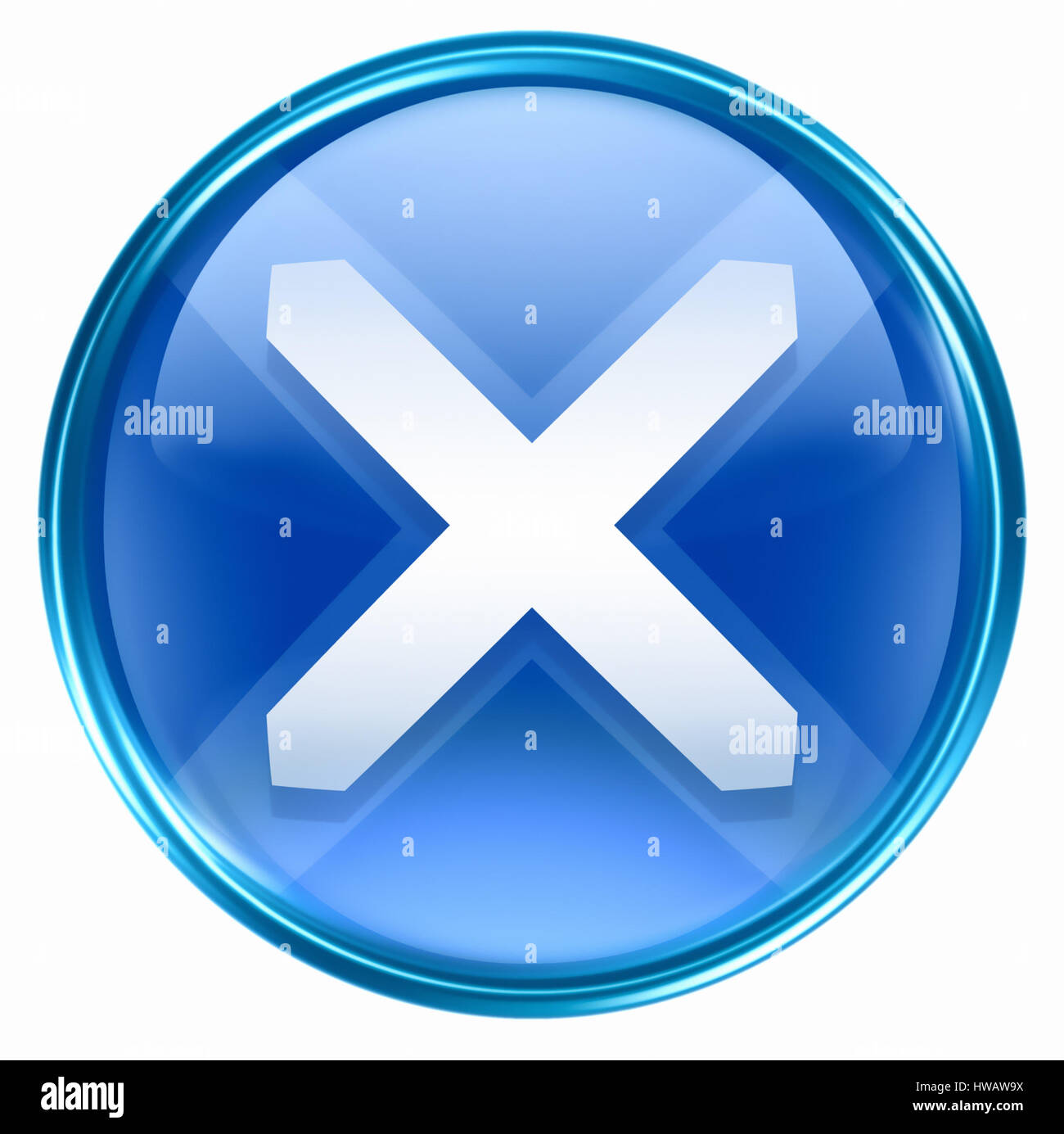 close icon blue, isolated on white background Stock Photo - Alamy