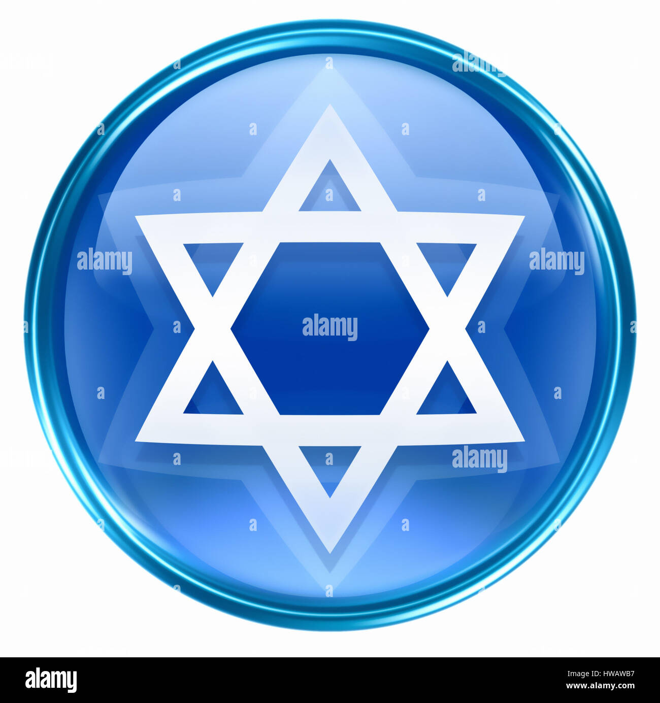 David star icon blue, isolated on white background Stock Photo - Alamy