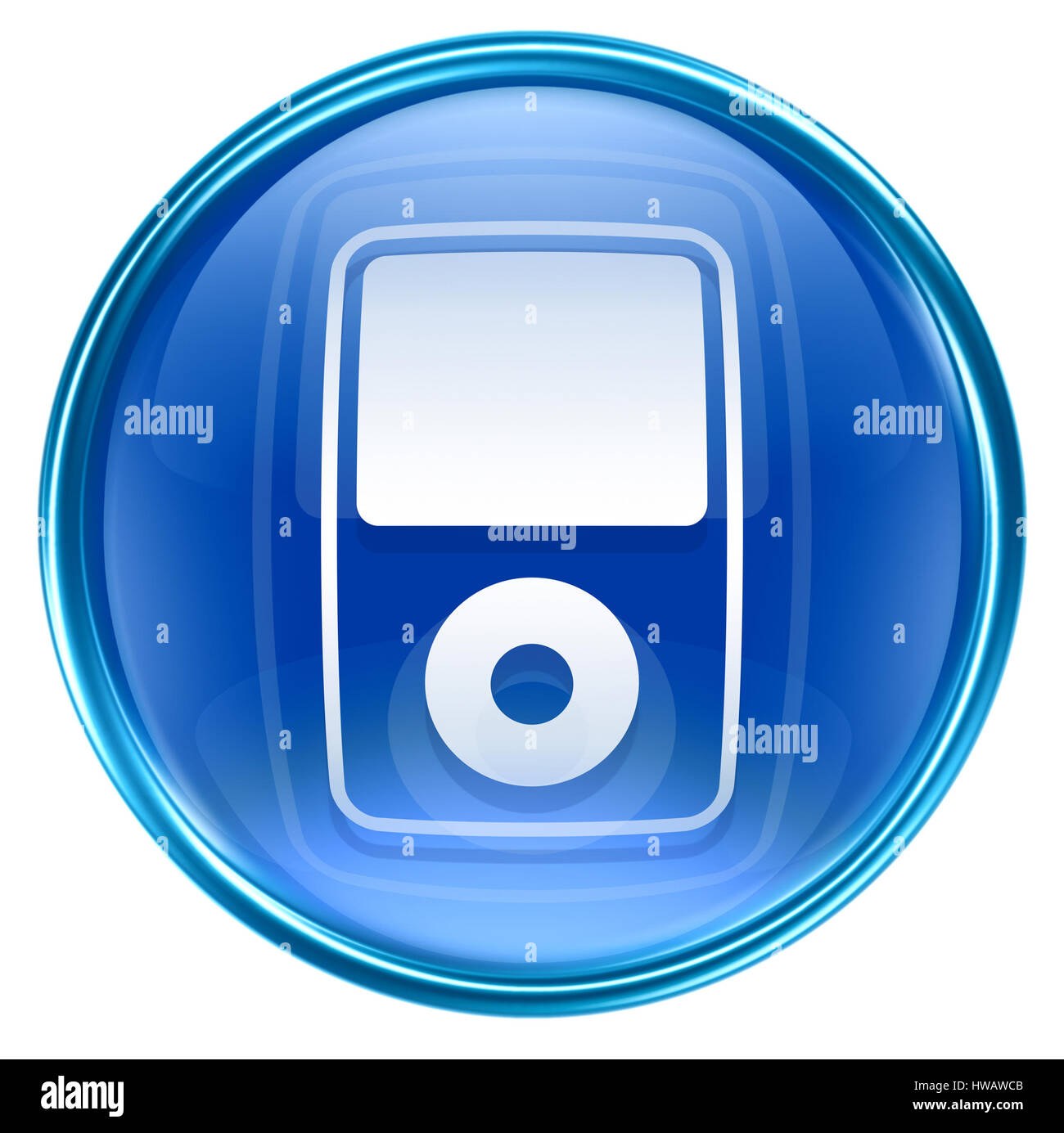 mp3 player blue, isolated on white background Stock Photo - Alamy