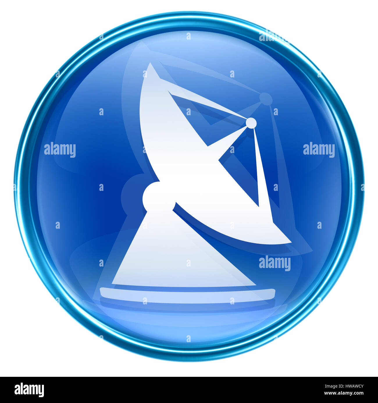 Antenna icon blue, isolated on white background Stock Photo - Alamy
