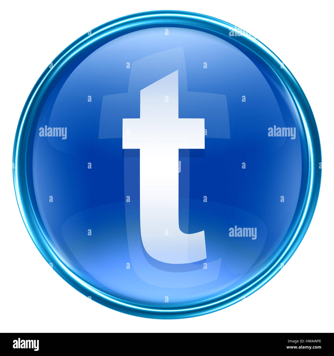Twitter icon blue, isolated on white background Stock Photo - Alamy