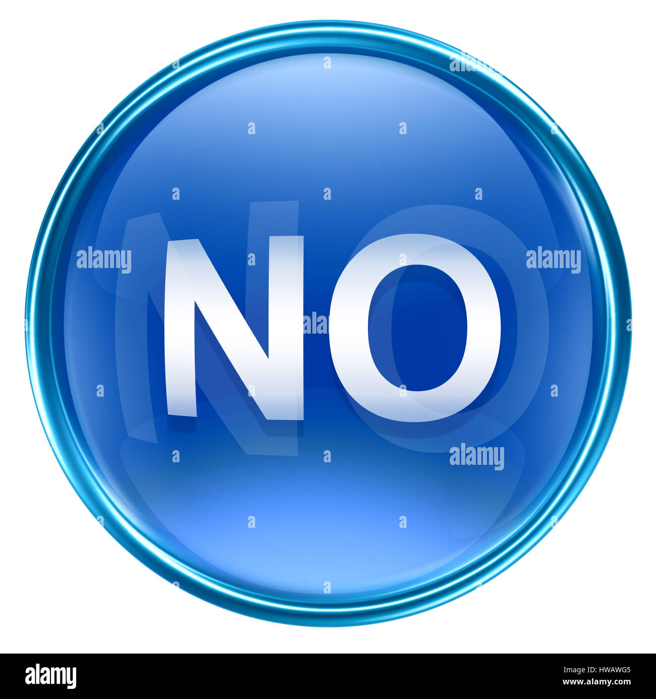 NO icon blue, isolated on white background Stock Photo - Alamy