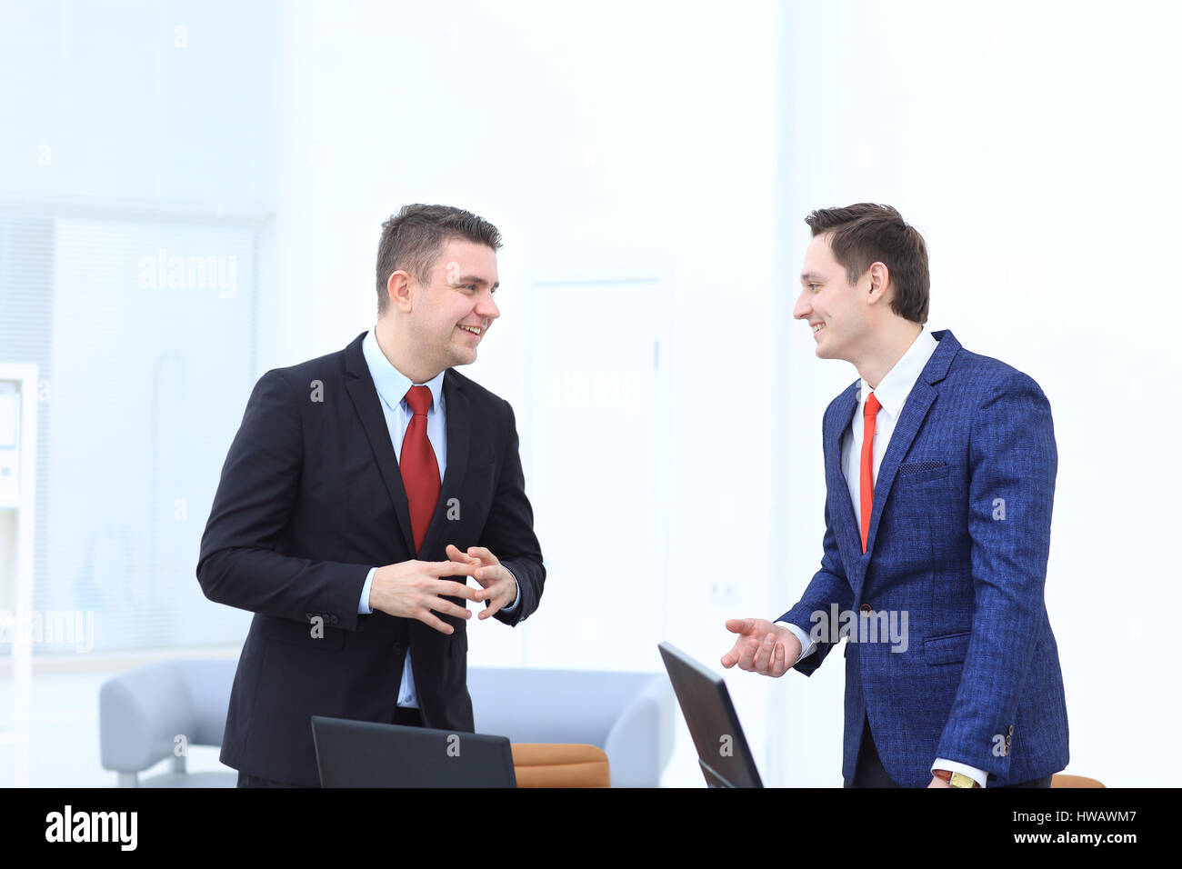 A group of successful businessmen. Discussion of the important contract ...