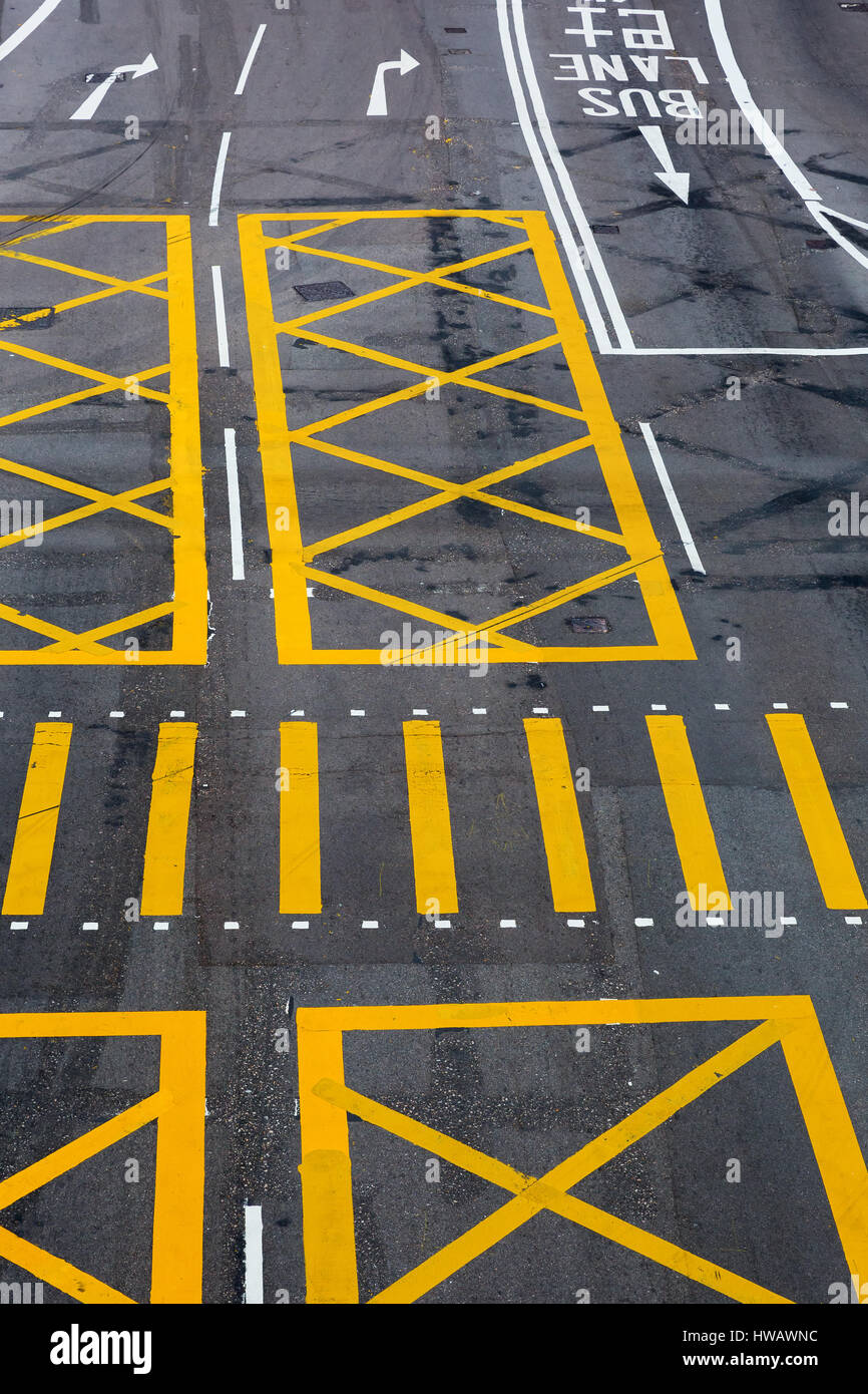 picture of road markings on a street in Hongkong Stock Photo - Alamy