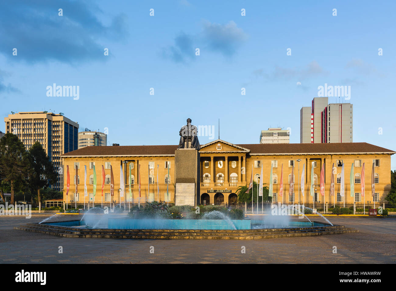 Nairobi, Kenya - December 23: The supreme court and the monument of ...