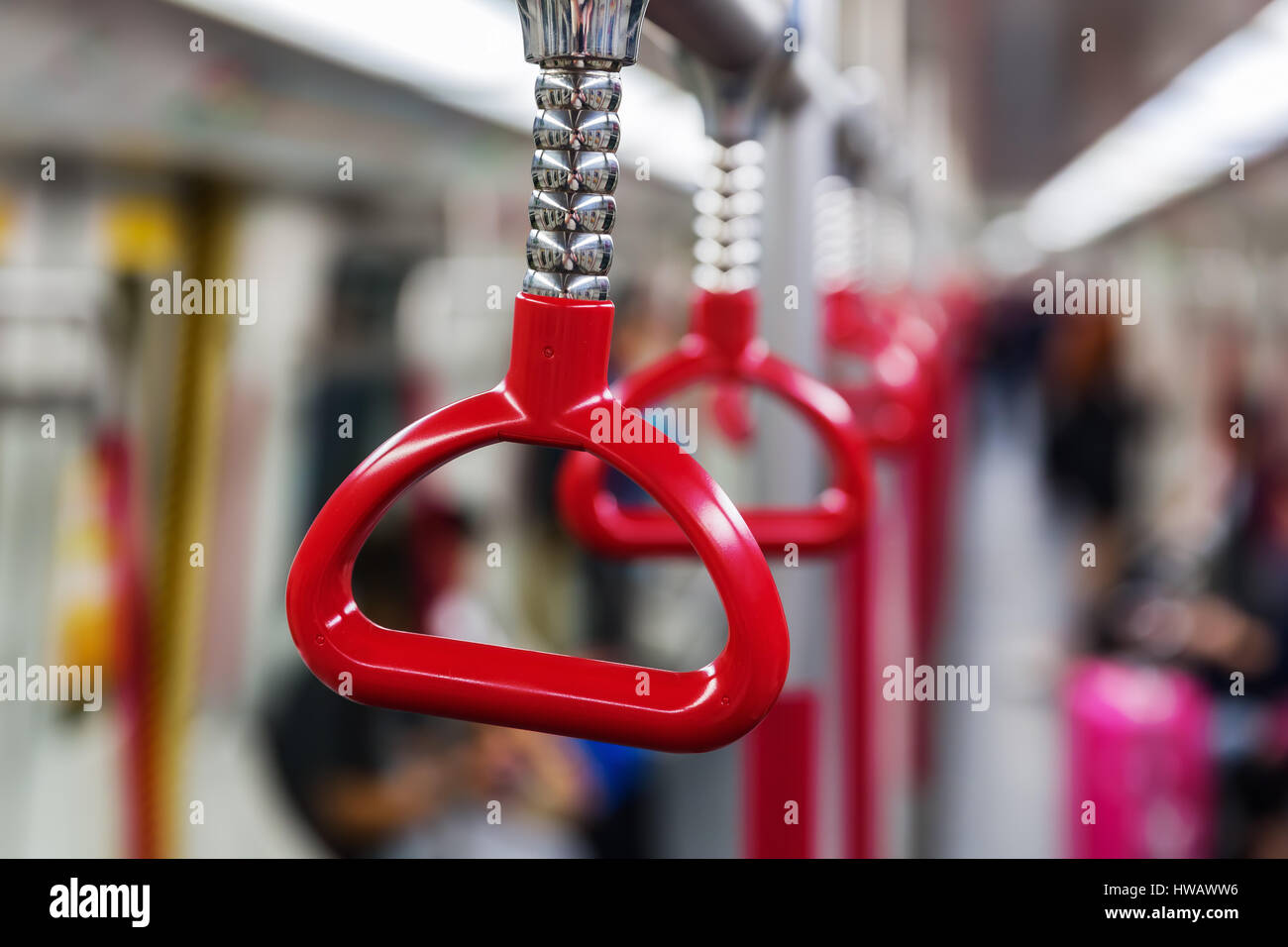 picture of a support strap in an underground train Stock Photo - Alamy