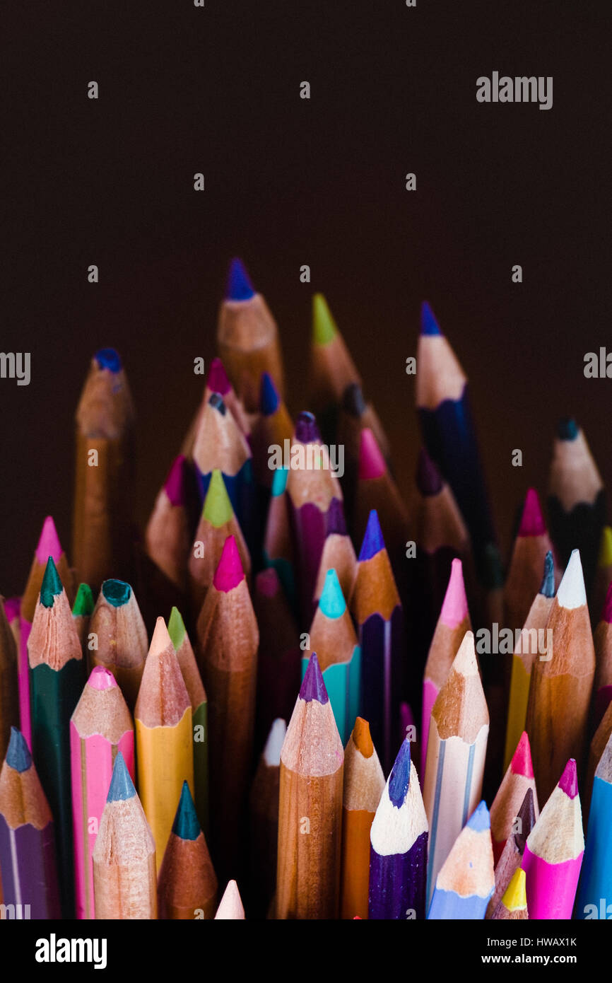 Group of old pastel colored pencils Stock Photo - Alamy
