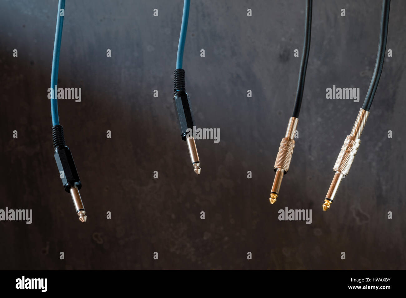 Audio Cables over Dark Background Stock Photo - Alamy