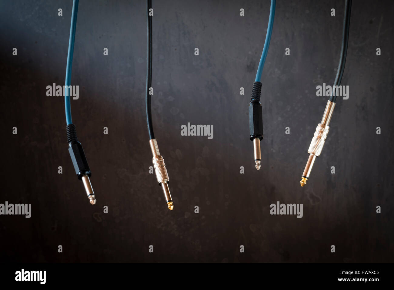 Audio Cables over Dark Background Stock Photo - Alamy