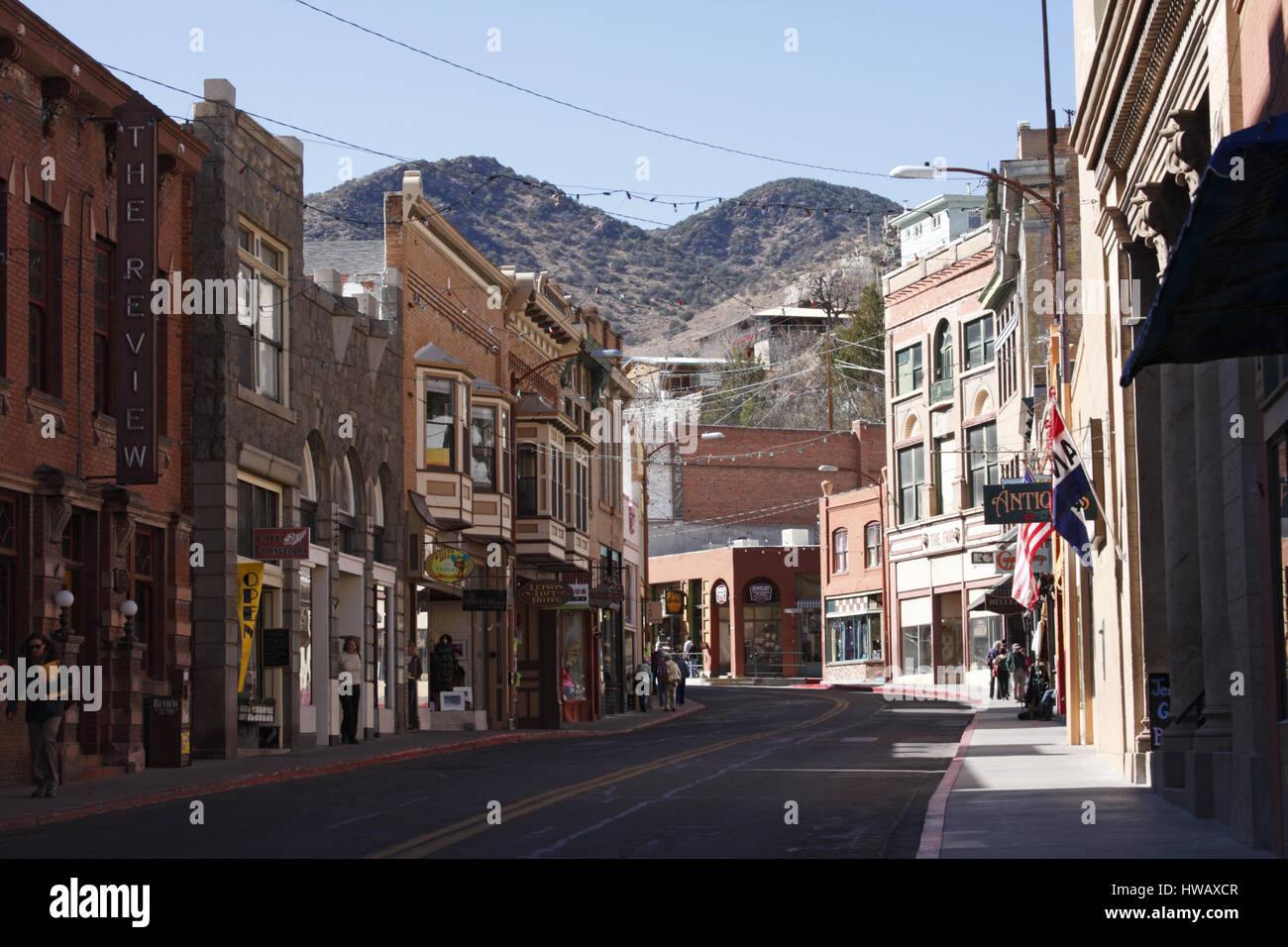 Main street on a sunny day, Bisbee, Arizona, USA Stock Photo - Alamy