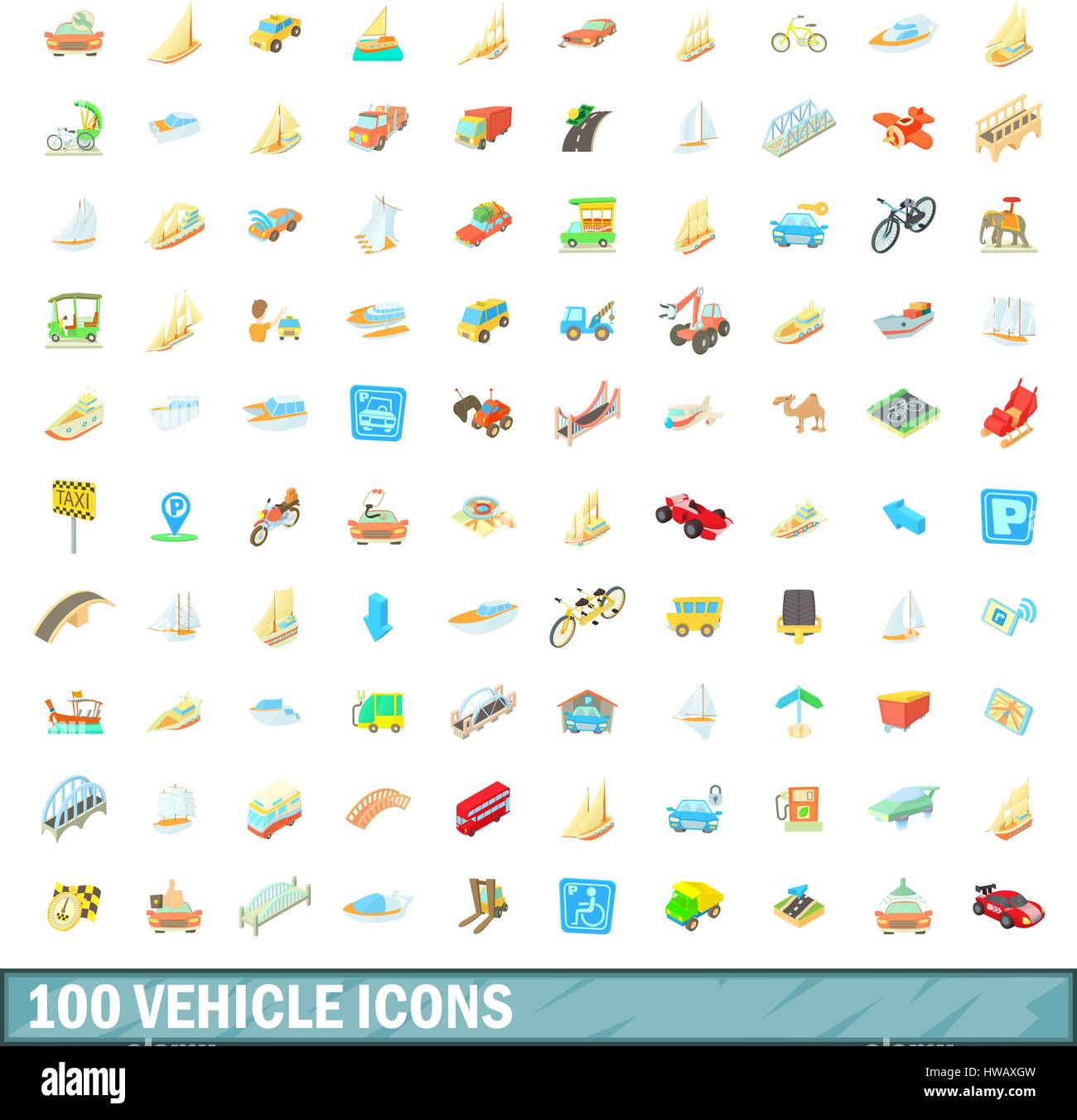 100 vehicle icons set, cartoon style Stock Vector Image & Art - Alamy