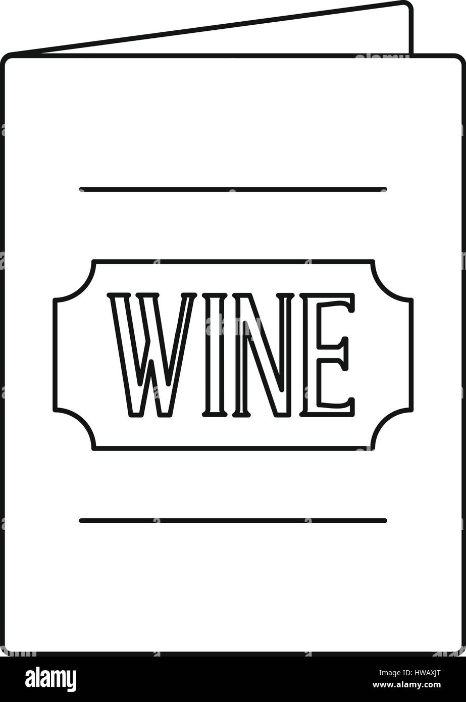 Menu wine list icon, outline style Stock Vector Image & Art - Alamy
