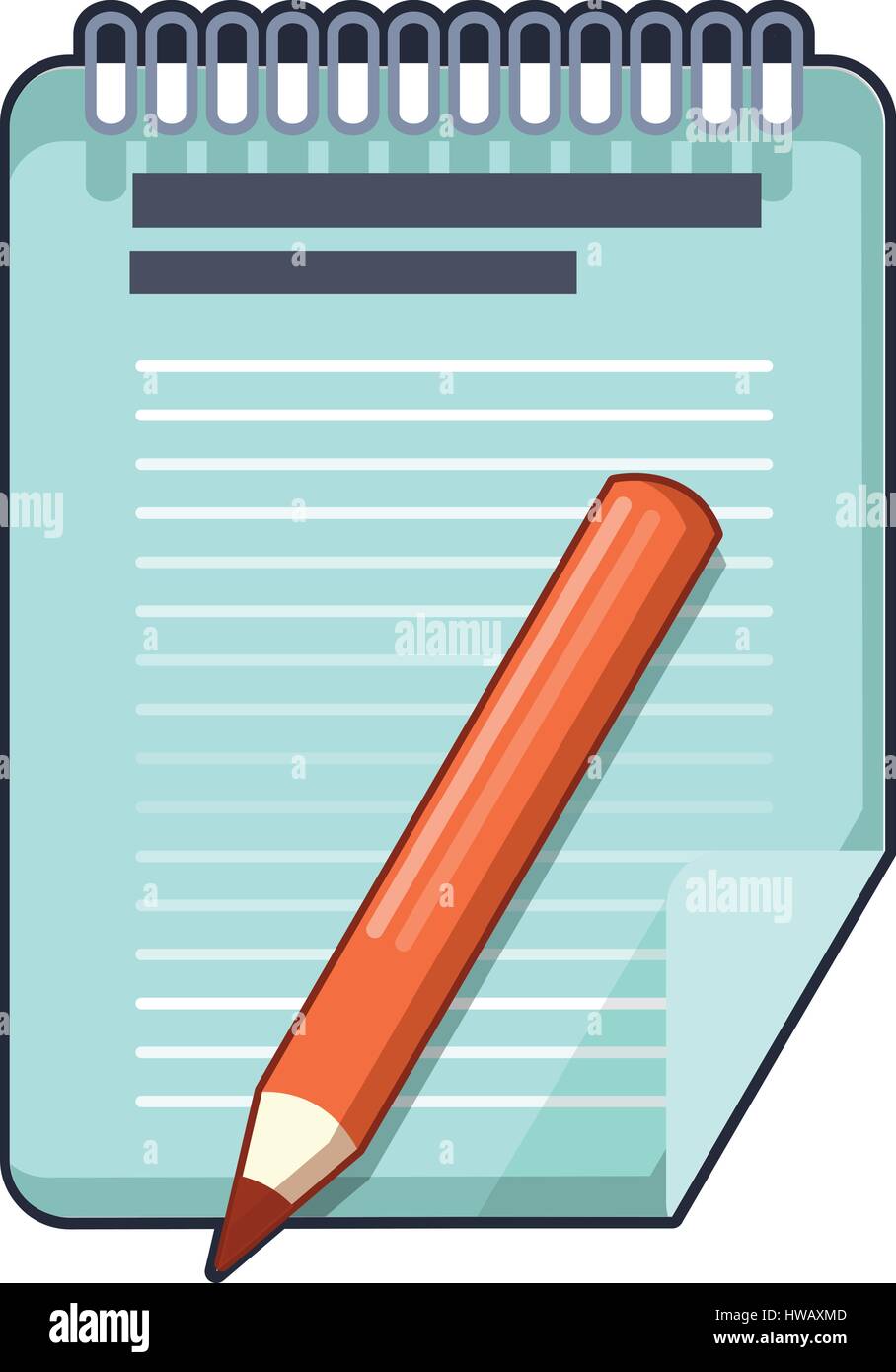 Red pencil and notepad icon, cartoon style Stock Vector Image & Art - Alamy
