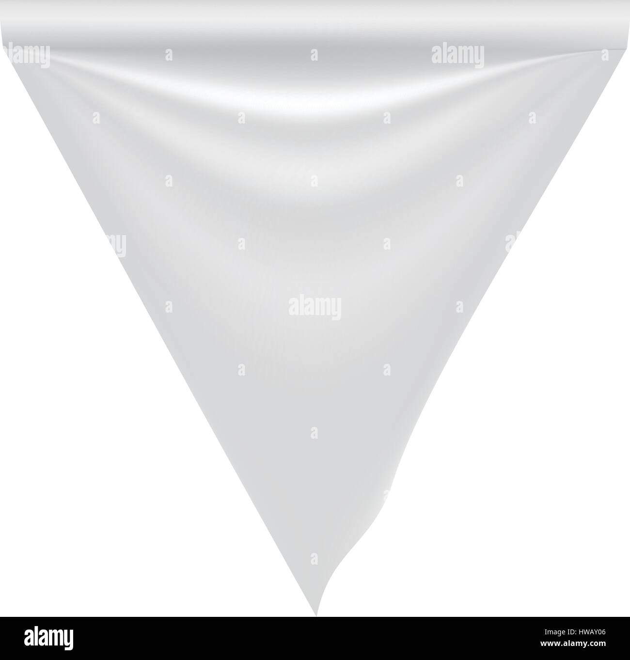 Fabric white blank flag mockup, realistic style Stock Vector Image ...